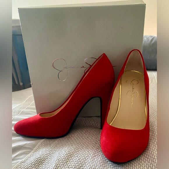 Jessica Simpson | Shoes | Jessica Simpson Red Platform Heels | Poshmark